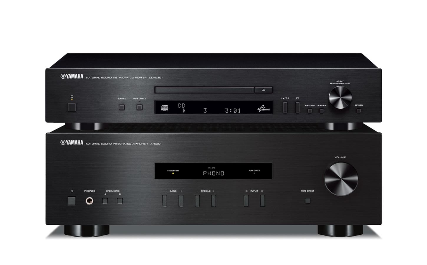 Yamaha CD-N301 + Yamaha A-S201 - černá